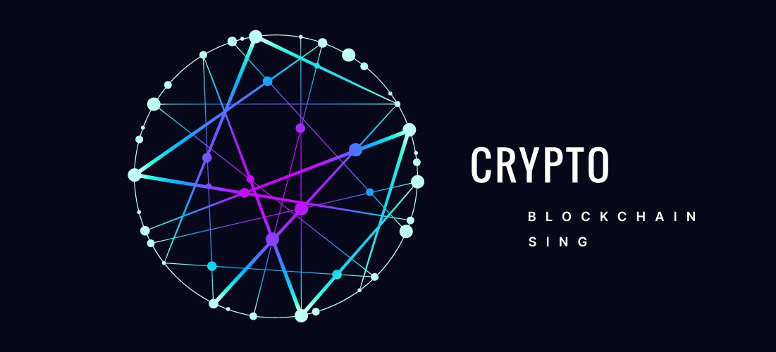 Sign logo blockchain transaction Royalty Free Vector Image