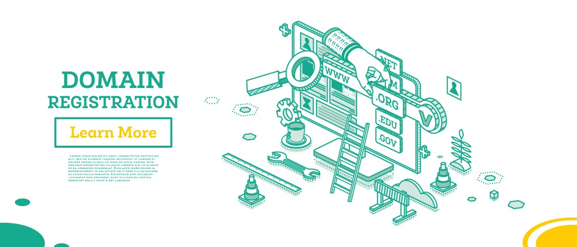 Domain registration concept Royalty Free Vector Image