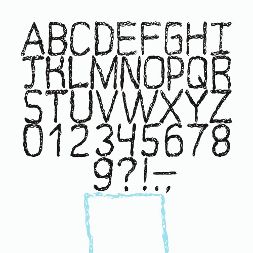 Hand drawn font sketch style alphabet Royalty Free Vector