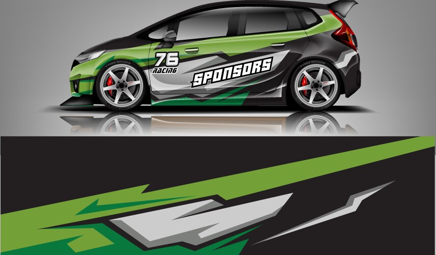 Racing car wrap design for custom Royalty Free Vector Image