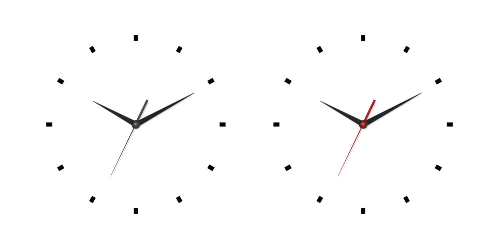 3d realistic wall office clock face set Royalty Free Vector