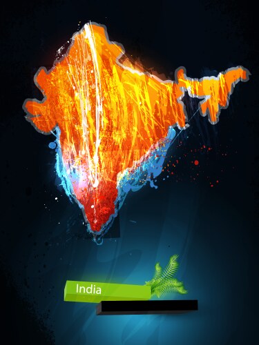 Futuristic glowing low polygonal india map Vector Image