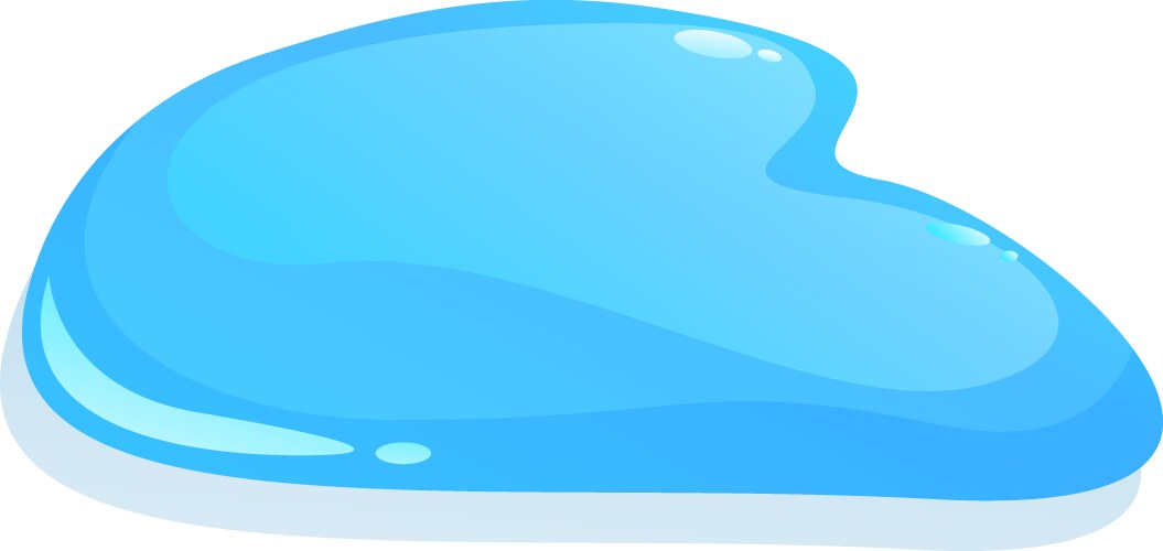Cartoon blue liquid puddle flowing and spreading Vector Image