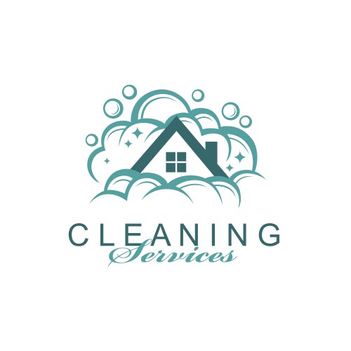 Mountain Cleaning Service Logo Royalty Free Vector Image
