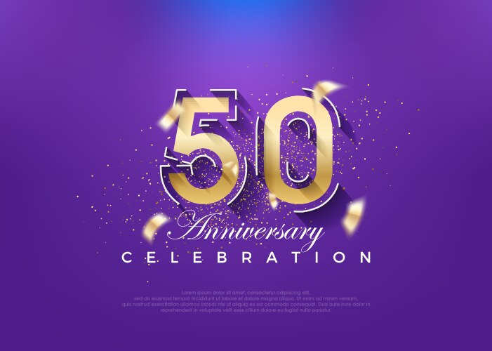 Elegant and luxurious 50th anniversary design Vector Image