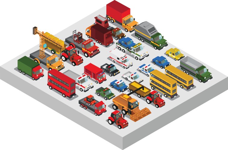 Isometric car dealership showroom Royalty Free Vector Image