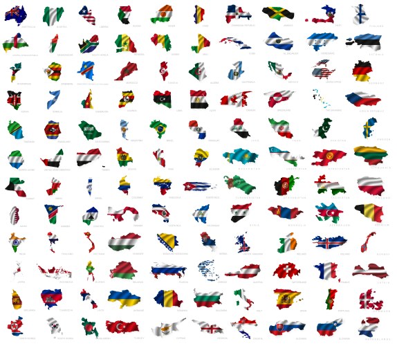 Map of the world divided by country Royalty Free Vector