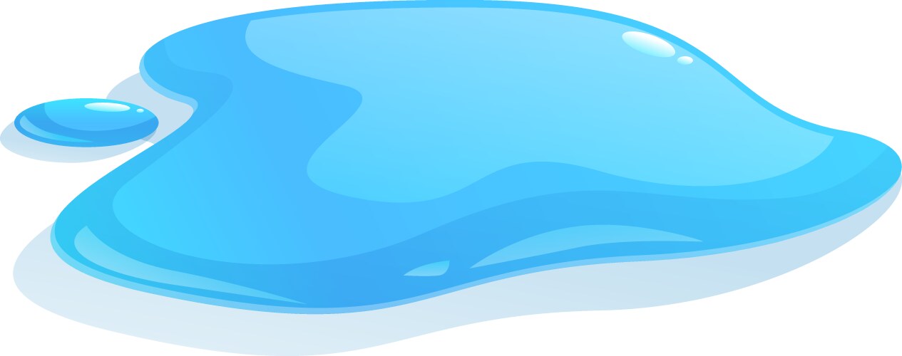 Blue water puddle spreading on the ground Vector Image