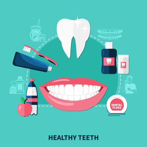 Infographic with dentist and teeth problems Vector Image