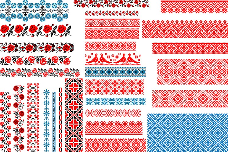 Traditional ornament embroidery peoples Royalty Free Vector