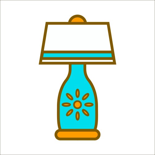 Cute table lamp Royalty Free Vector Image - VectorStock