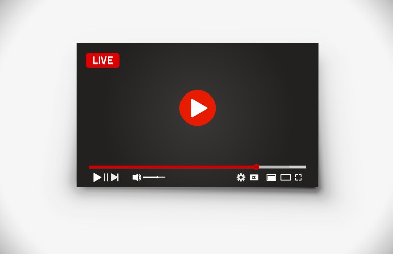 Video player web page play button Royalty Free Vector Image
