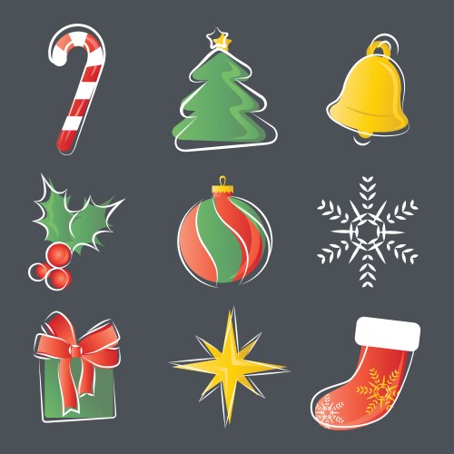 Set of christmas elements Royalty Free Vector Image