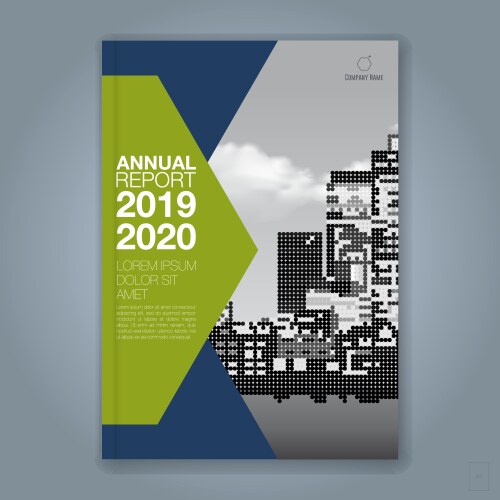 Blue yellow and white abstract corporate annual Vector Image