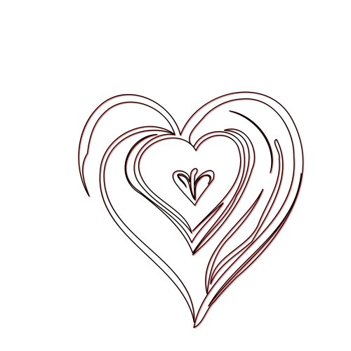 Heart shaped cake outline sketch Royalty Free Vector Image