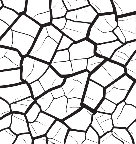 Inked fractures black cracked lines emblem doodle Vector Image