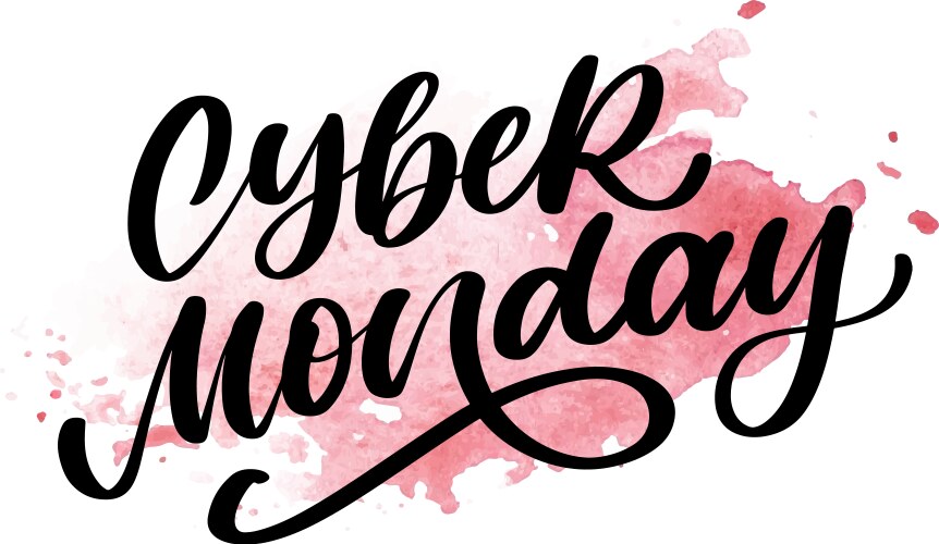 Cyber monday lettering calligraphy text brush Vector Image