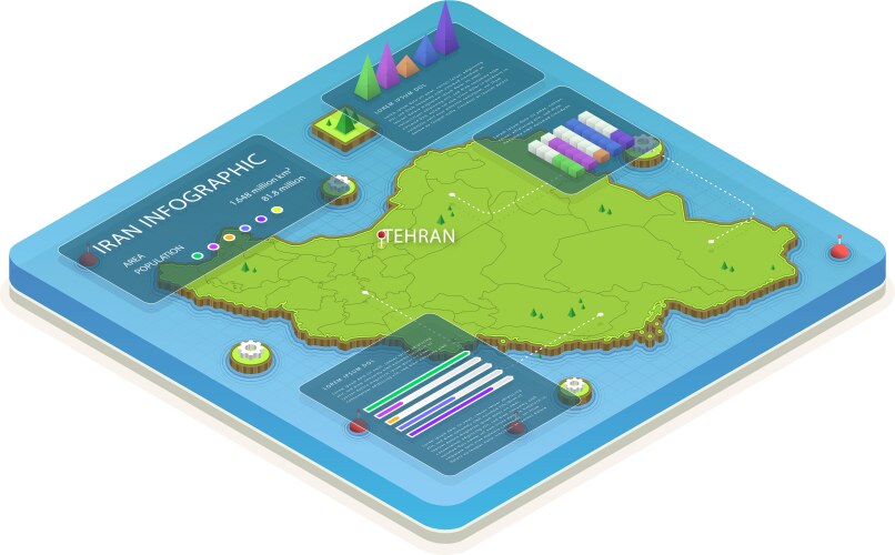 Iran map infographics Royalty Free Vector Image