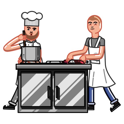 Kitchen renovation worker Royalty Free Vector Image