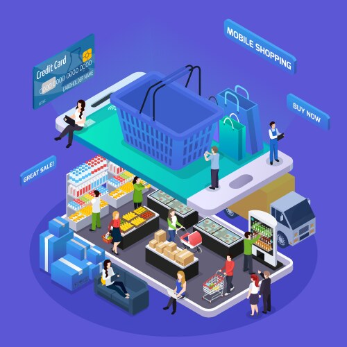 E-commerce global internet purchasing concept Vector Image