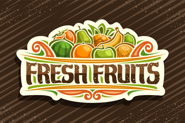 Logo for fresh fruits Royalty Free Vector Image