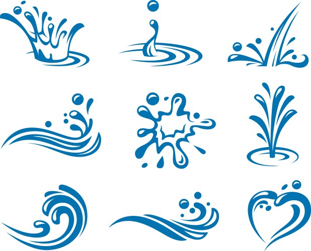 Water symbol set Royalty Free Vector Image - VectorStock