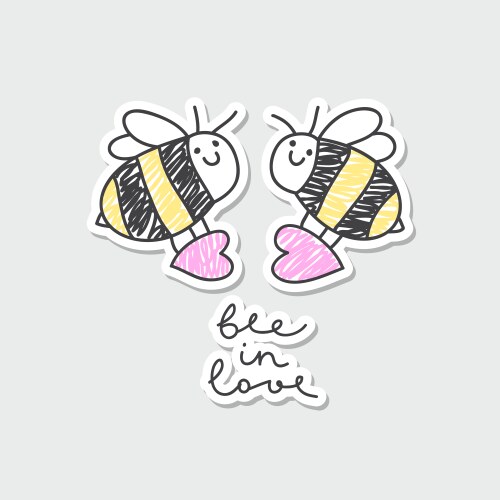 Bee love honey Royalty Free Vector Image - VectorStock