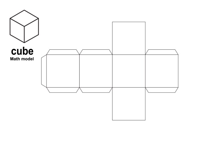 3d geometric shapes in flat outlines Royalty Free Vector