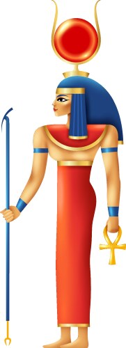 Ancient egyptian god hathor cartoon clip art Vector Image
