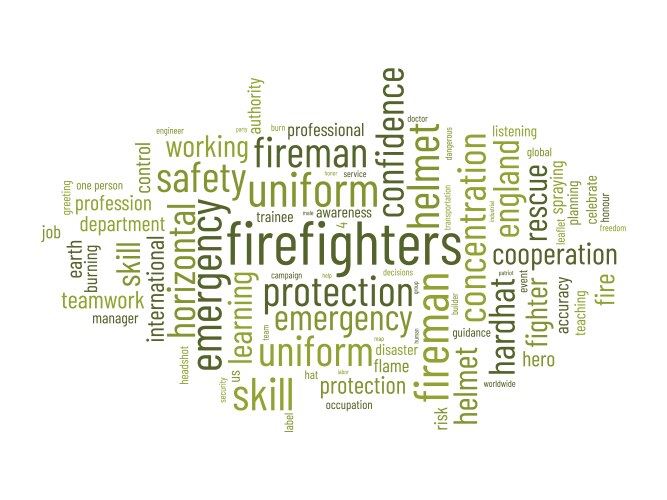 Firefighters day word cloud template career Vector Image