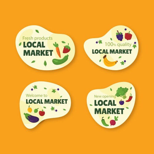 Realistic local market id card template Royalty Free Vector