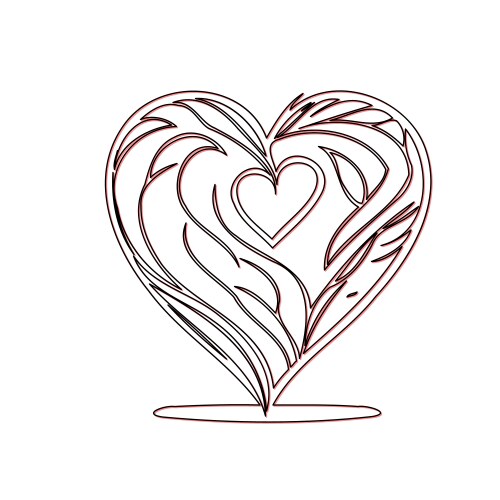 Heart shaped cake outline sketch Royalty Free Vector Image
