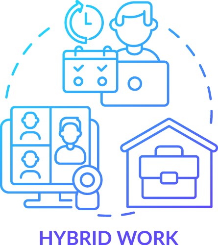 Hybrid work concept Royalty Free Vector Image - VectorStock