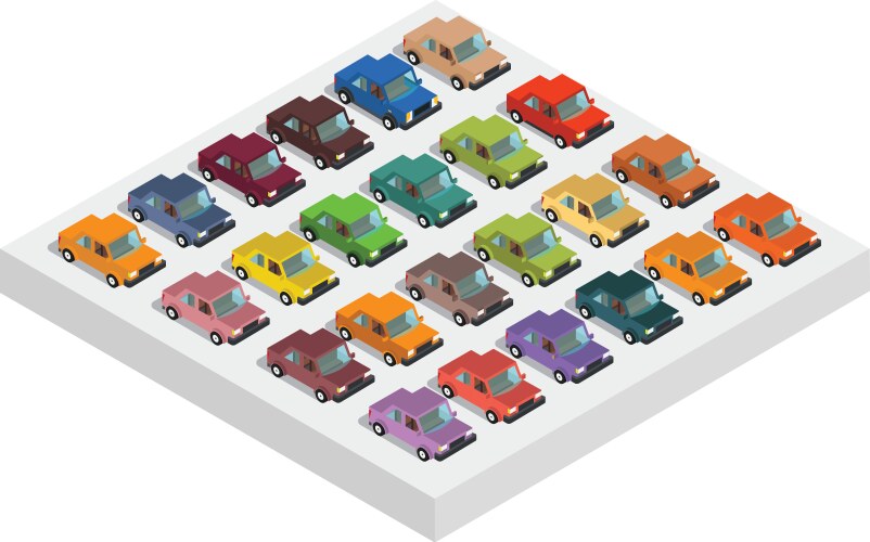Isometric cars Royalty Free Vector Image - VectorStock