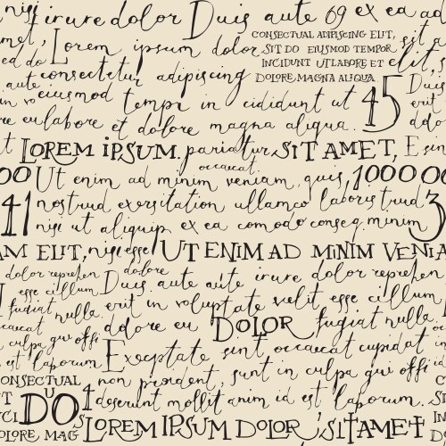 Seamless Pattern With Unreadable Handwritten Notes