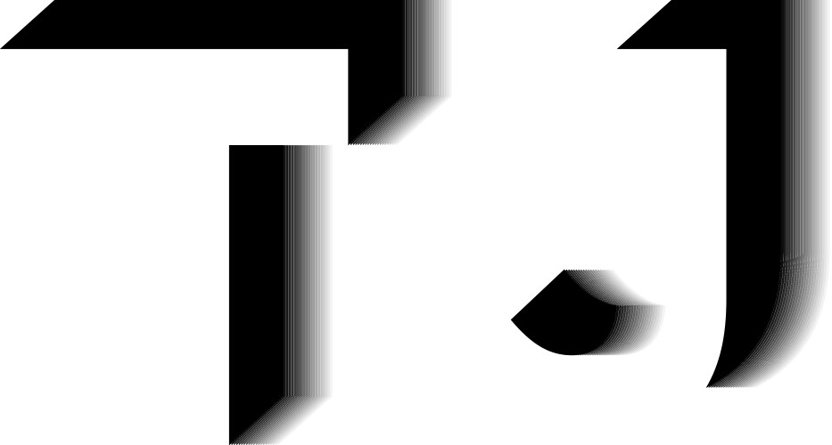 Jt logo monogram geometric shape style Royalty Free Vector