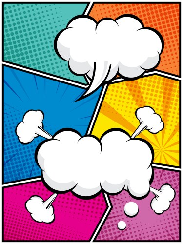 Colorful comic book pop art cartoon layout Vector Image