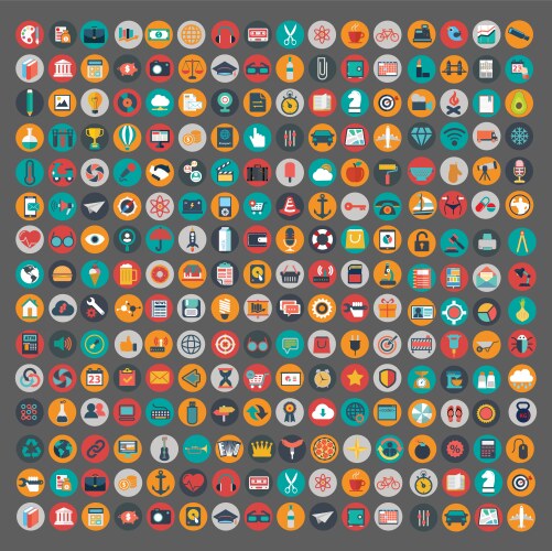Flat icons Royalty Free Vector Image - VectorStock