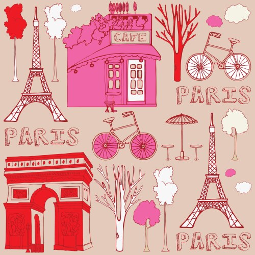 Paris design elements Royalty Free Vector Image