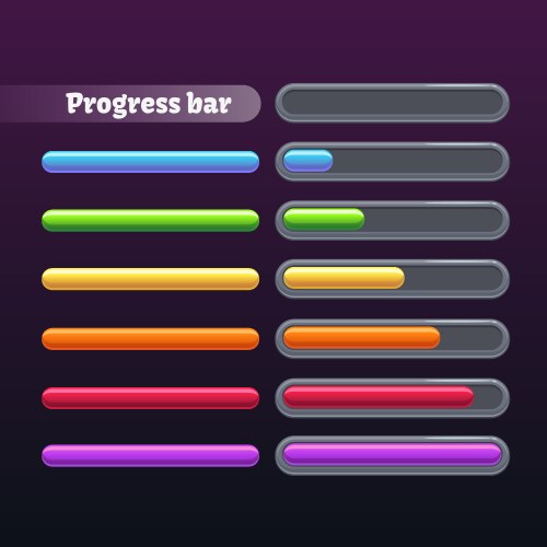 Progress bar for games Royalty Free Vector Image