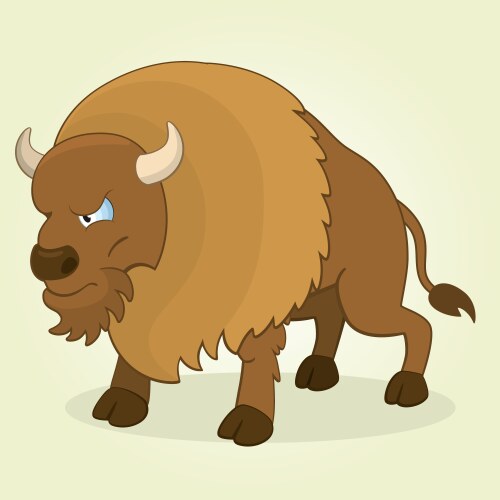 Bison cartoon Royalty Free Vector Image - VectorStock
