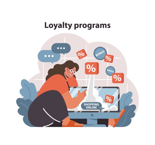 Rewards program concept flat Royalty Free Vector Image