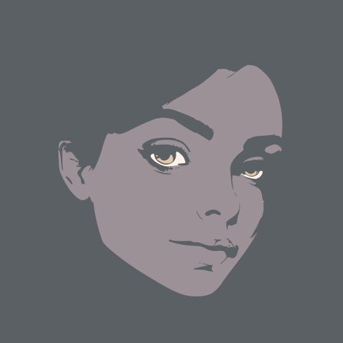 Young woman face front view in low key style Vector Image