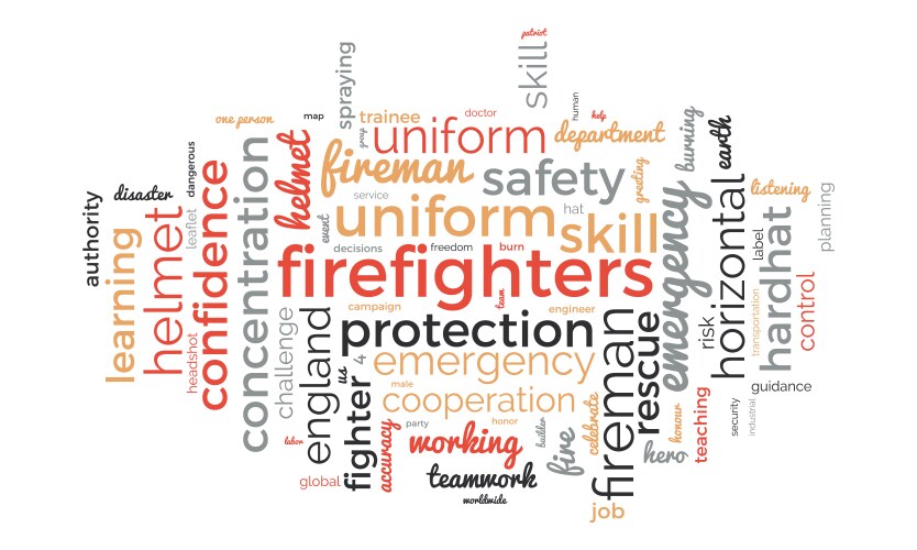 Firefighters day word cloud template career Vector Image