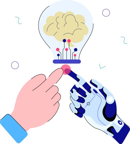 Ai interaction Royalty Free Vector Image - VectorStock