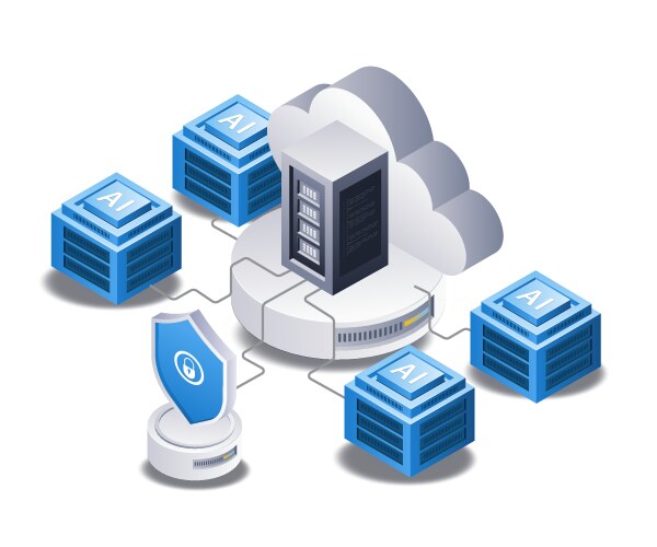 Artificial intelligence technology server Vector Image