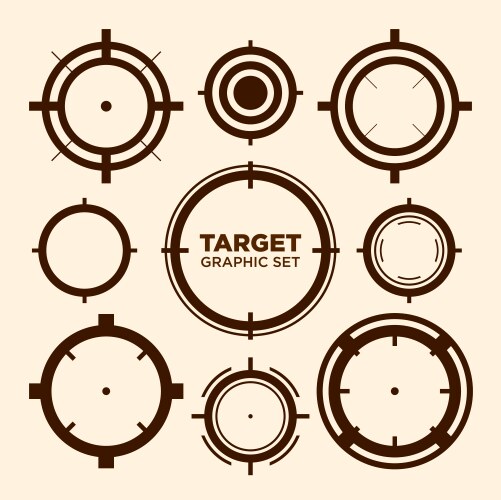 Crosshair icon set target mouse cursor pointers Vector Image