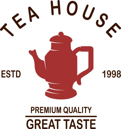 Tea shop emblem template design element for logo Vector Image