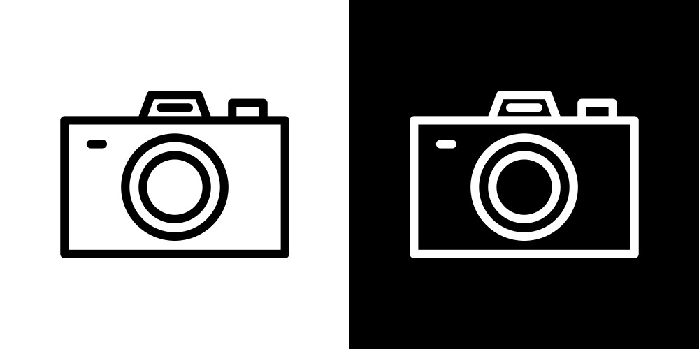 Camera icon set photographer compact symbol Vector Image