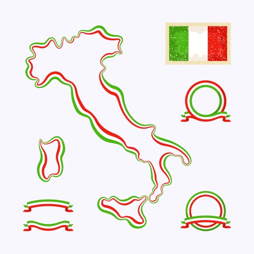 Frame and border of italy colors flag Royalty Free Vector